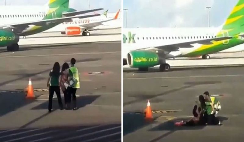 Mujer Pierde Su Vuelo Y Persigue Al Avión Por El Aeropuerto