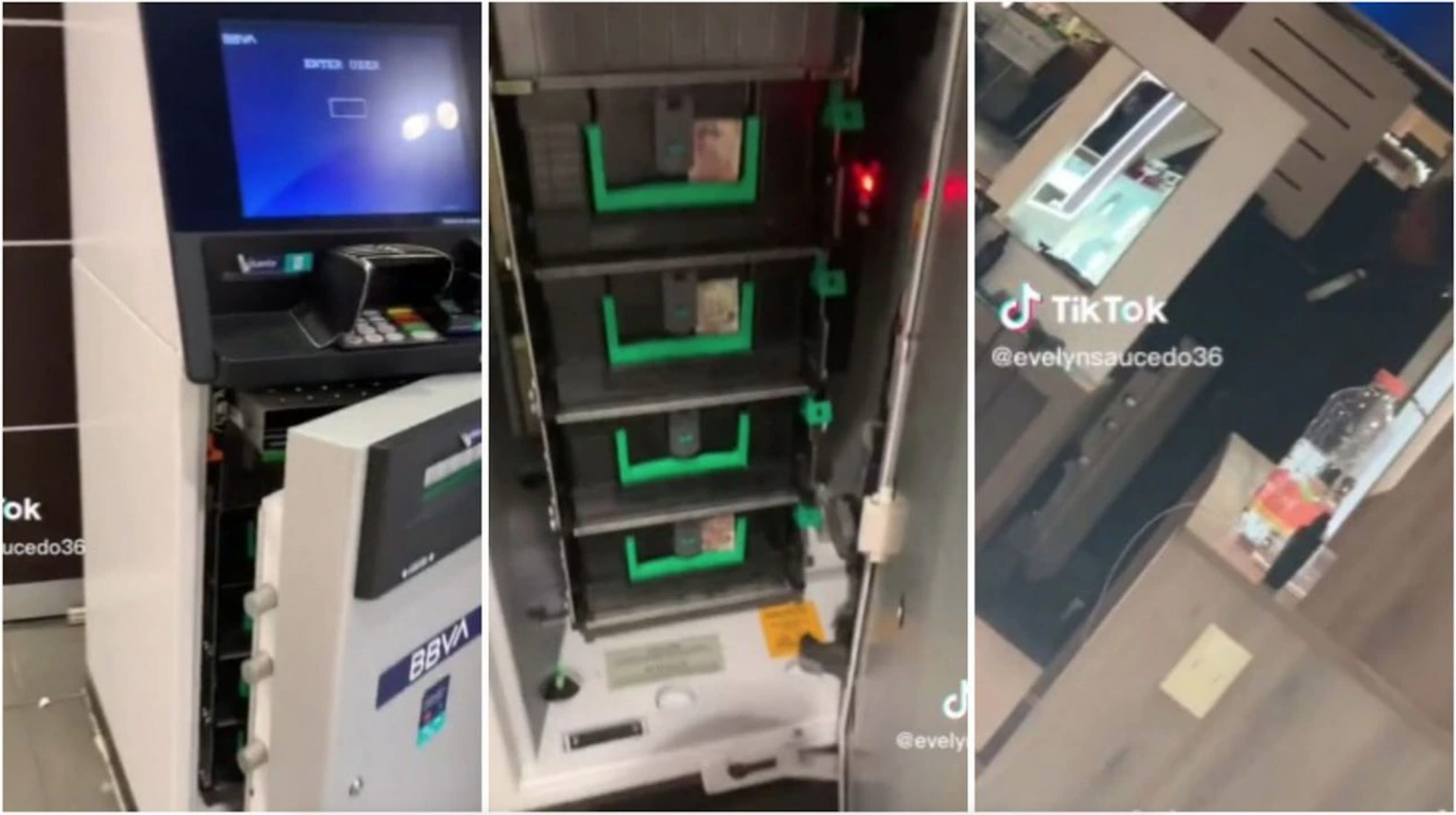 Mujer encontró un cajero automático abierto