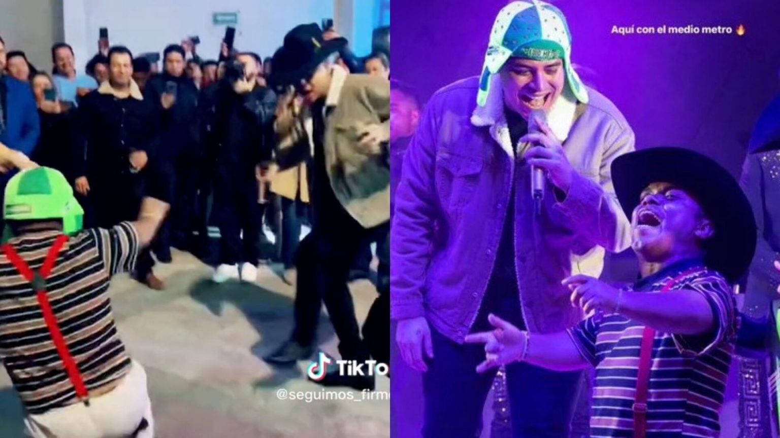Eduin Caz baila cumbia sonidera con Medio Metro