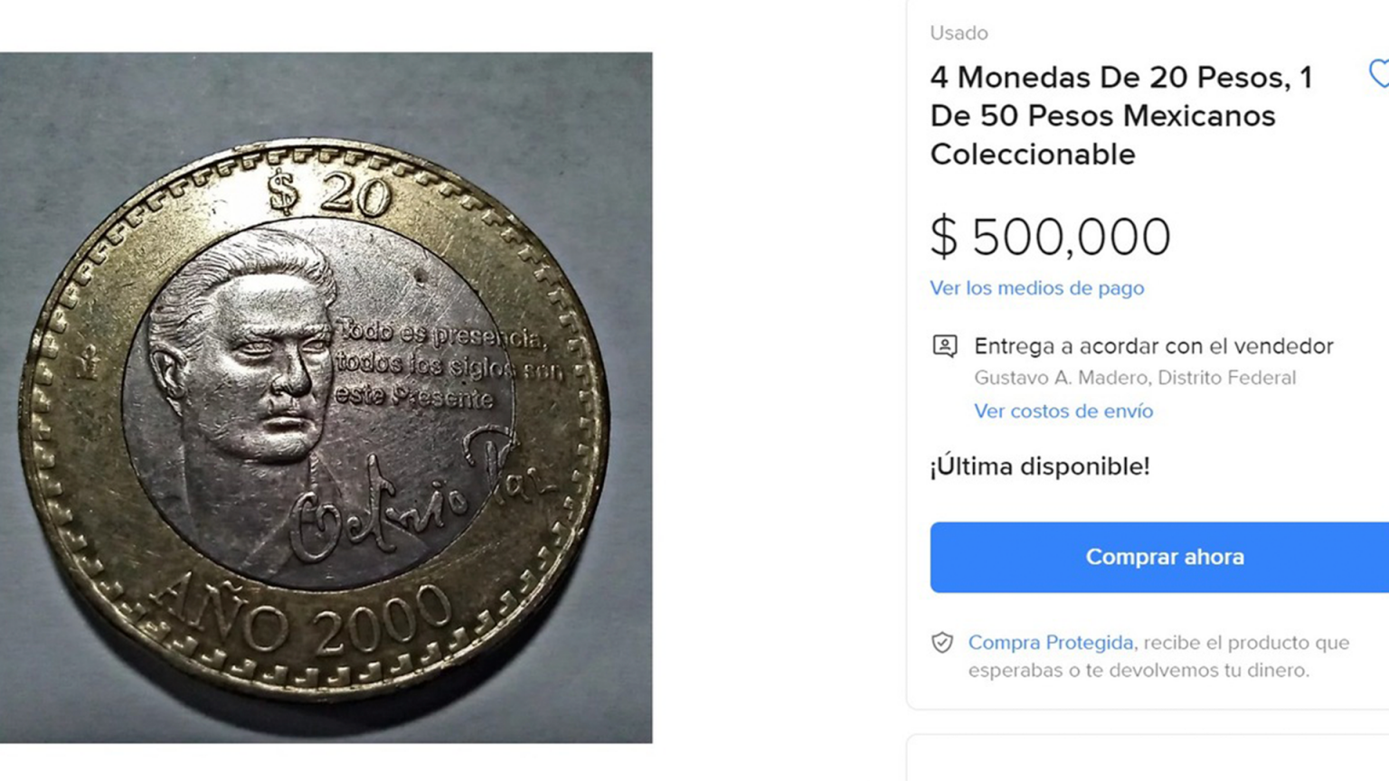Monedas conmemorativas de $20 pesos se venden hasta en un millón, ¿cuáles son?