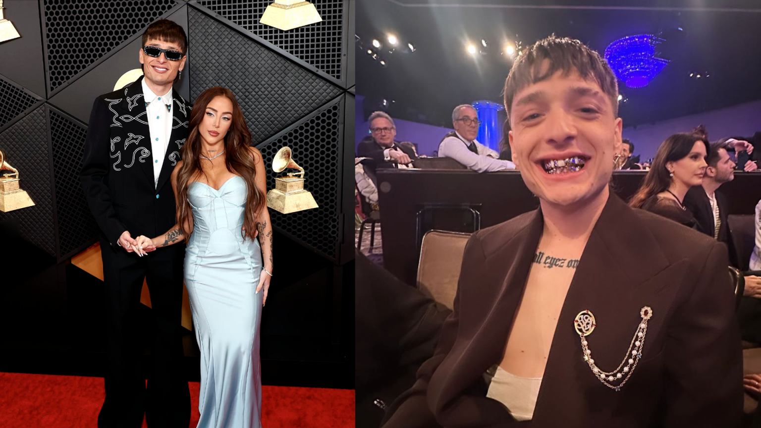 Peso Pluma gana su primer Grammy y lo festeja con dientes nuevos