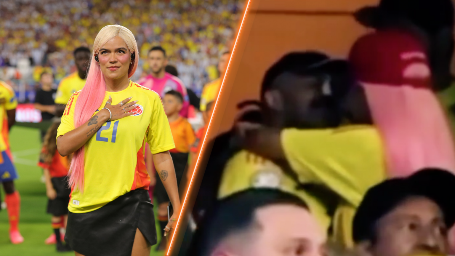 Karol G y Feid se besan por primera vez en público en la Final de la ...