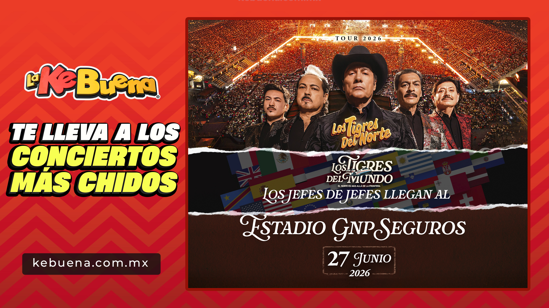Boletos GRATIS para Los Tigres Del Norte en el Estadio GNP Seguros