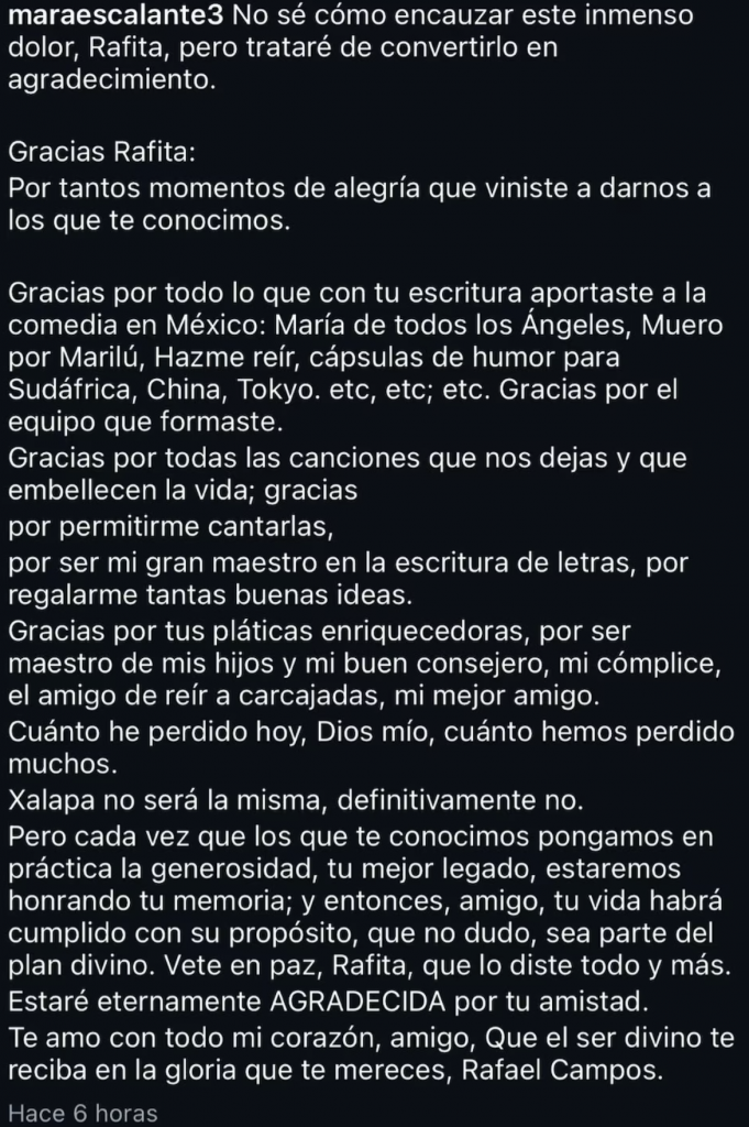 Muere actor de “María de todos los Ángeles” y Mara Escalante le dedica ...